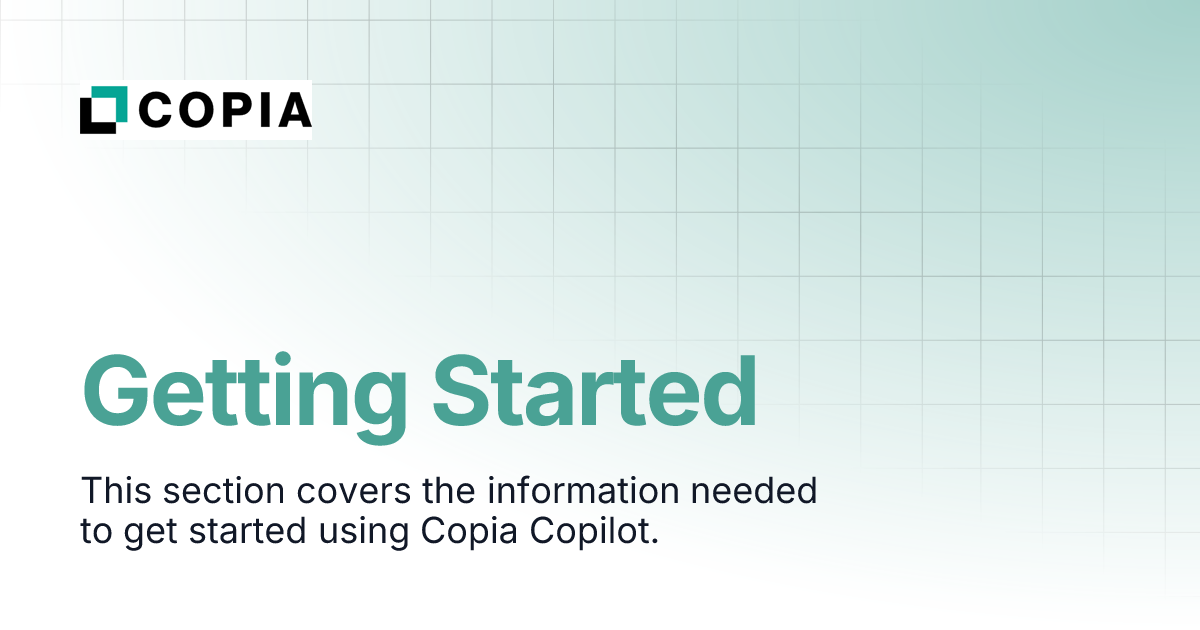Getting Started Copia Docs
